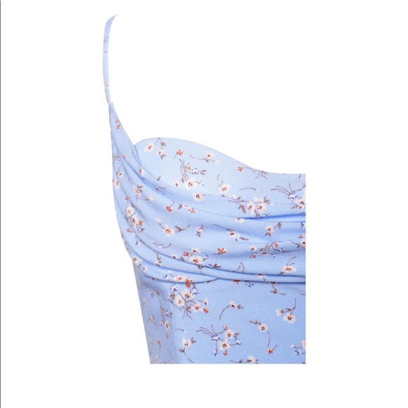 Miss Circle | Tops | Nora Light Blue Flora Corset Top | Poshmark